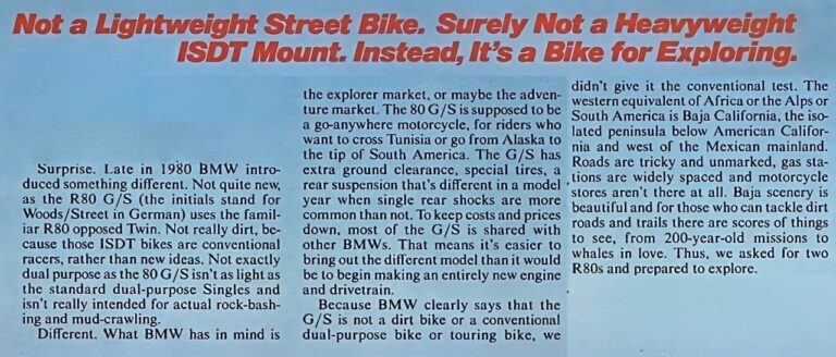 The BMW GS Boxers — From the R80 G/S to Today