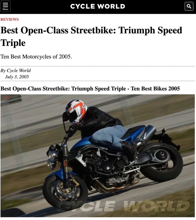 Complete Triumph Speed Triple Model history, 1994-Today